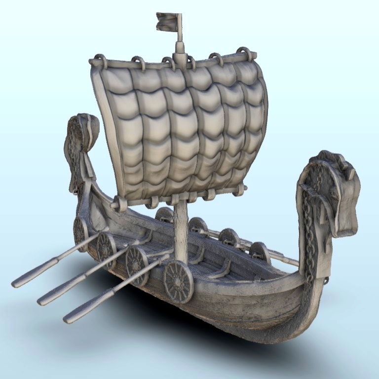 Fichier STL Viking short drakkar with paddles - SAGA Flames of war Bolt ...