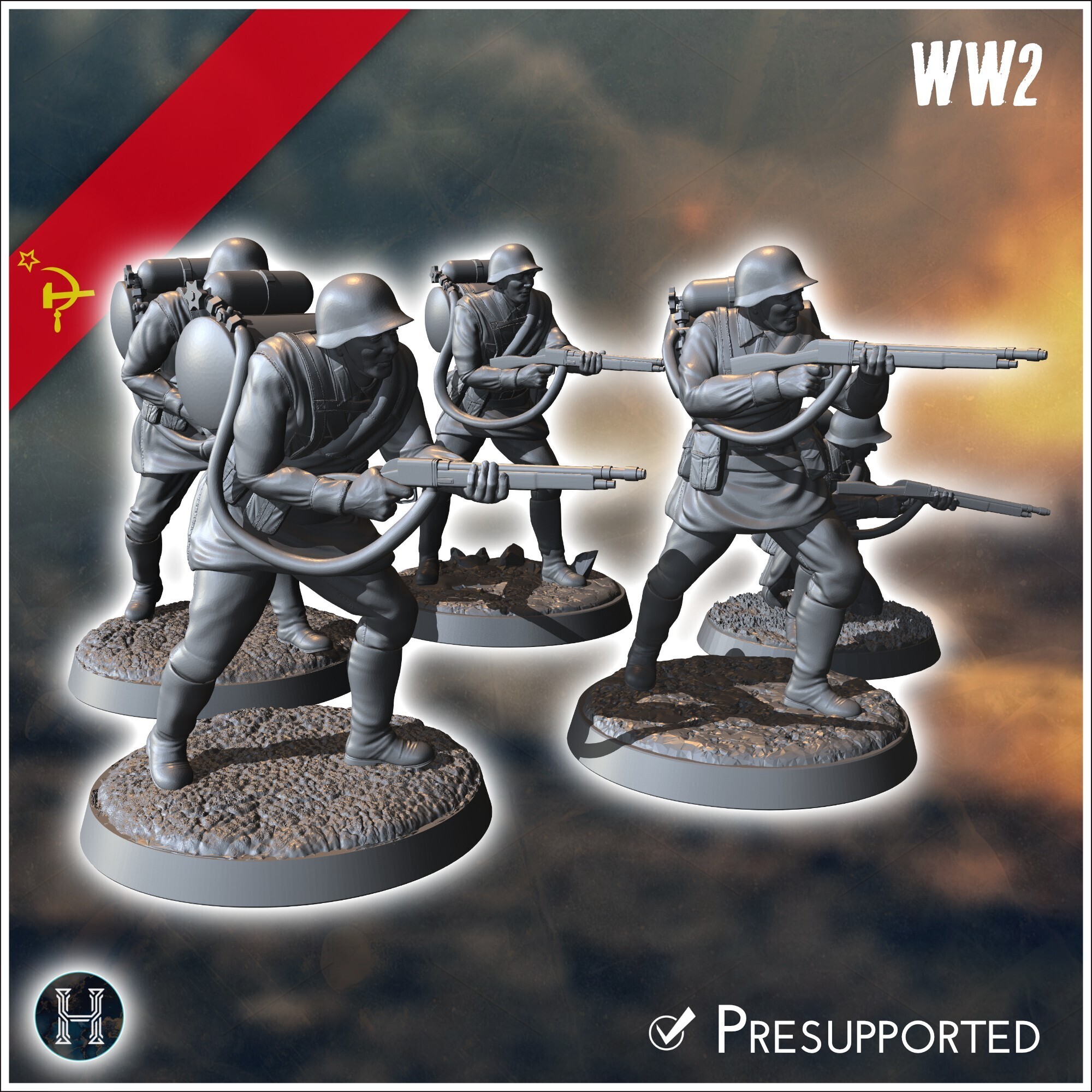 🗺️ Pack of Russian Red Army infantry soldiers (WW2 USSR) No. 2 - Soviet ...