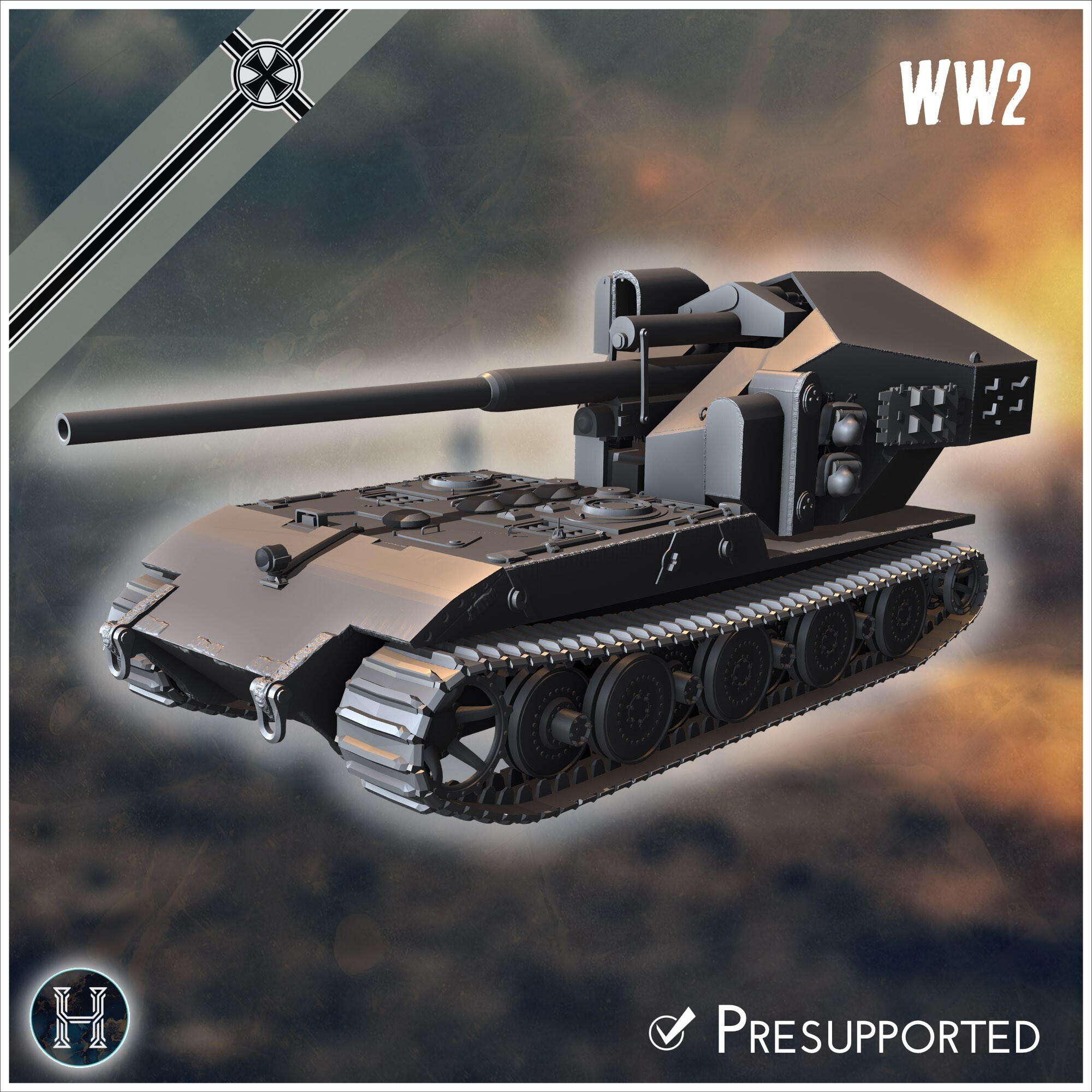 🪖 E-100 Waffenträger 128mm Pak 44 with casemate Entwicklung tank ...