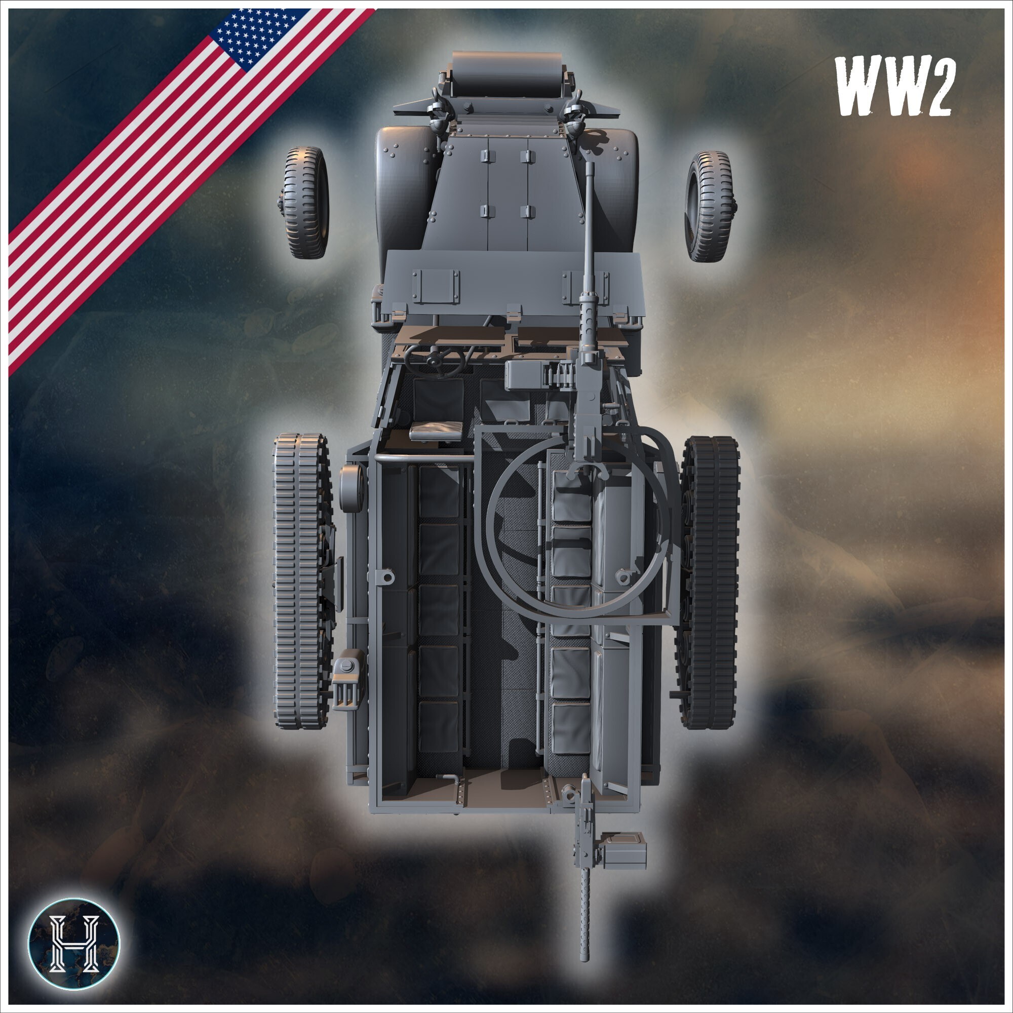 🇺🇸 M3A1 Half-track Armored Personnel Carrier - USA US Army Western ...
