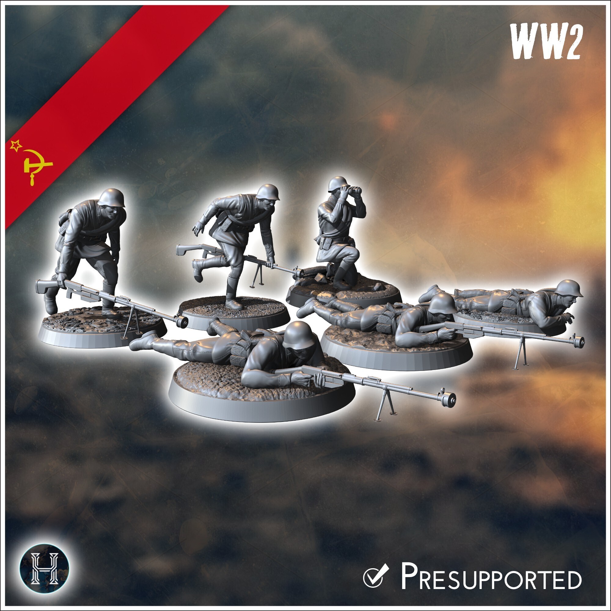 🗺️ Pack of Russian Red Army infantry soldiers (WW2 USSR) No. 2 - Soviet ...