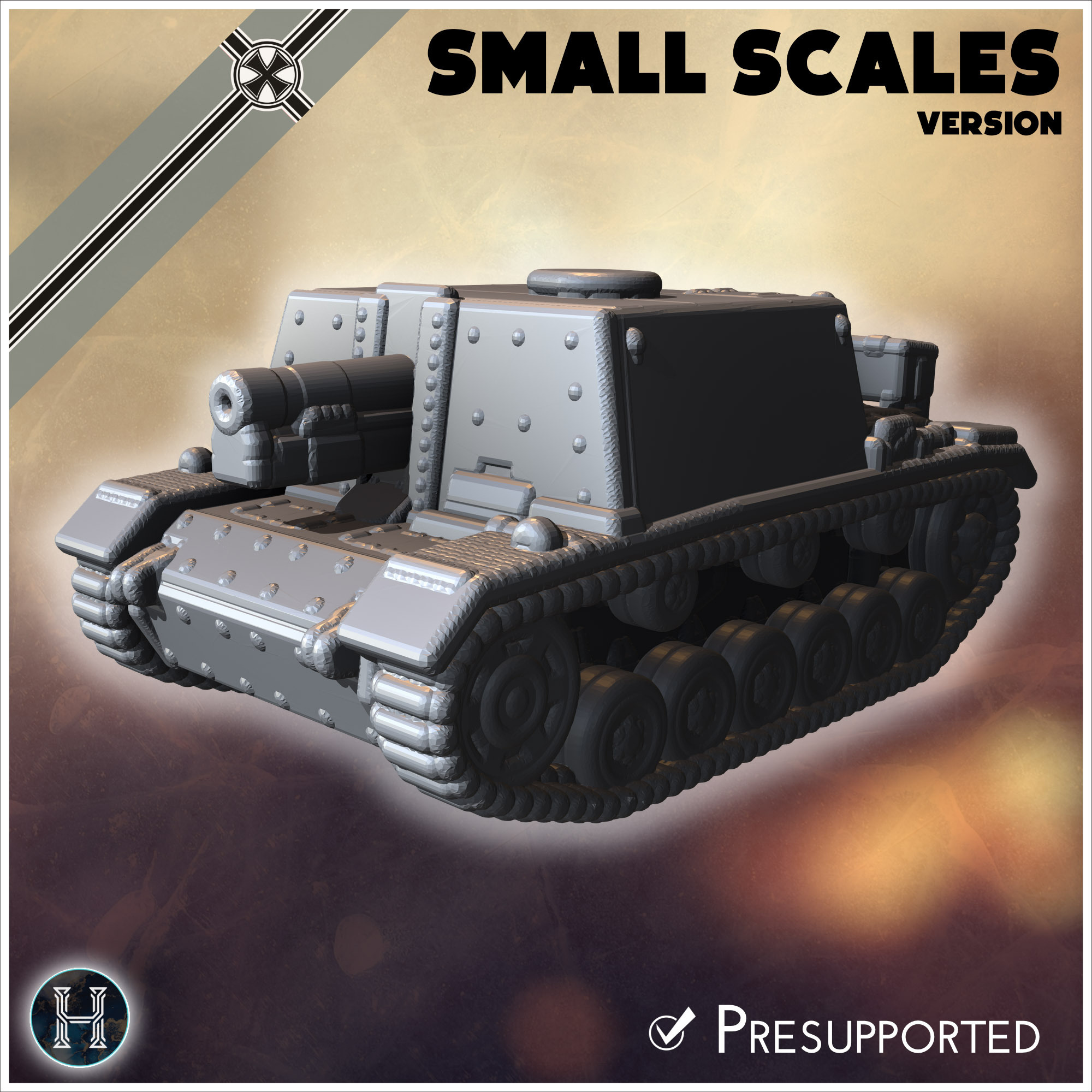 🤏 Sturm-Infanteriegeschutz 33B StuiG-33B (small scales version ...