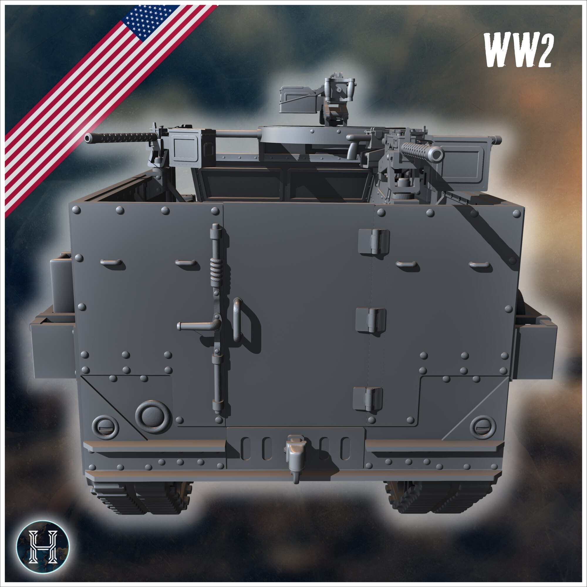 🇺🇸 M3A1 Half-track Armored Personnel Carrier - USA US Army Western ...