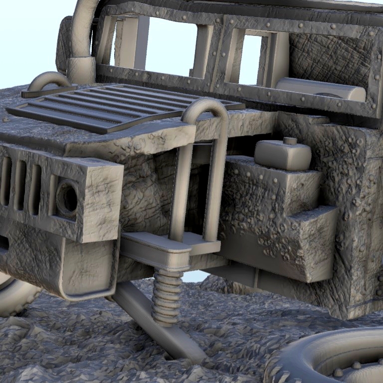 STL file Humvee wreckage with barrels - Arabian Flames of war Bolt ...