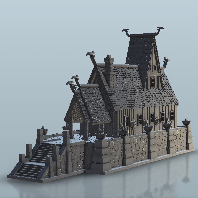 STL file Viking large temple with stairs - SAGA Flames of war Bolt Action Medieval Age of Sigmar ...