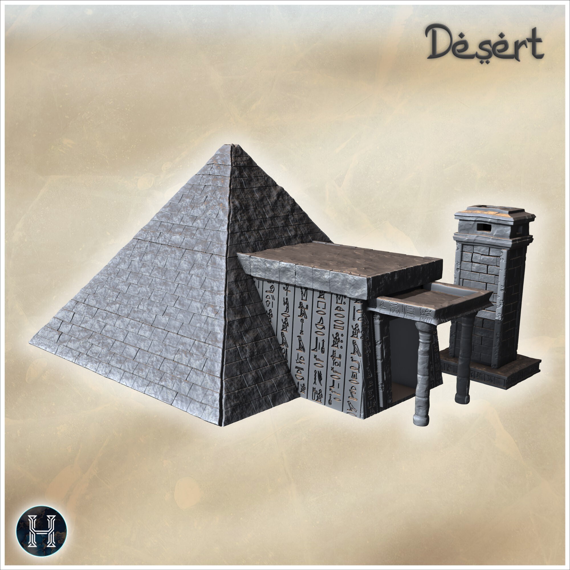 🤏 Antike Pyramidenstruktur mit einem kleinen Tempel (66) - Canyon Sandy ...