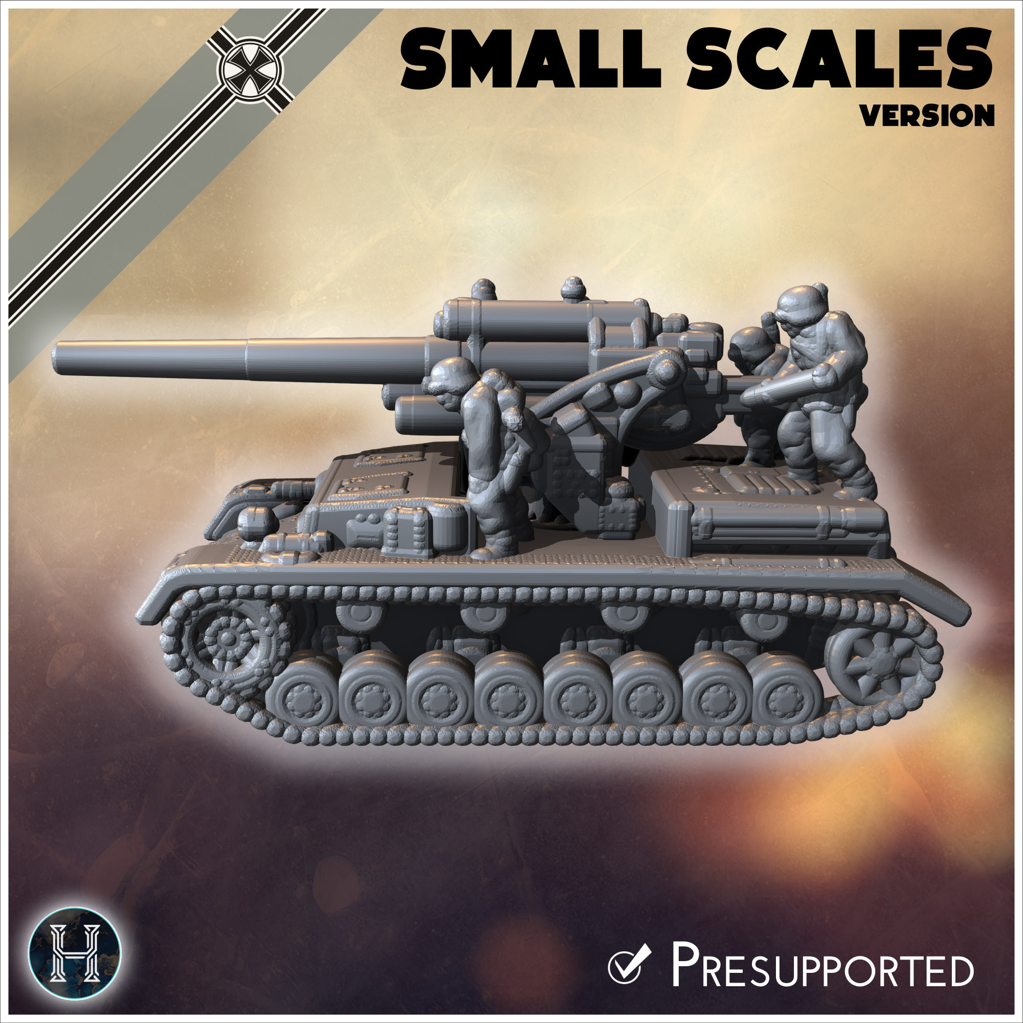 🤏 88 mm Flak 36 auf Fahrgestell Panzer IV (small scales version ...