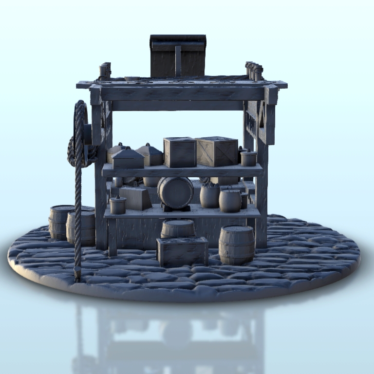 STL file Wooden workshop on pavement 5 - Hobbit Dark Age Medieval ...