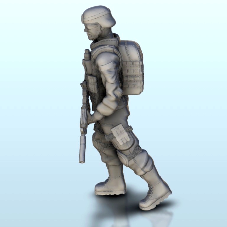 🫡 Modern US soldier walking - Marines Flames of war Bolt Action USA ...