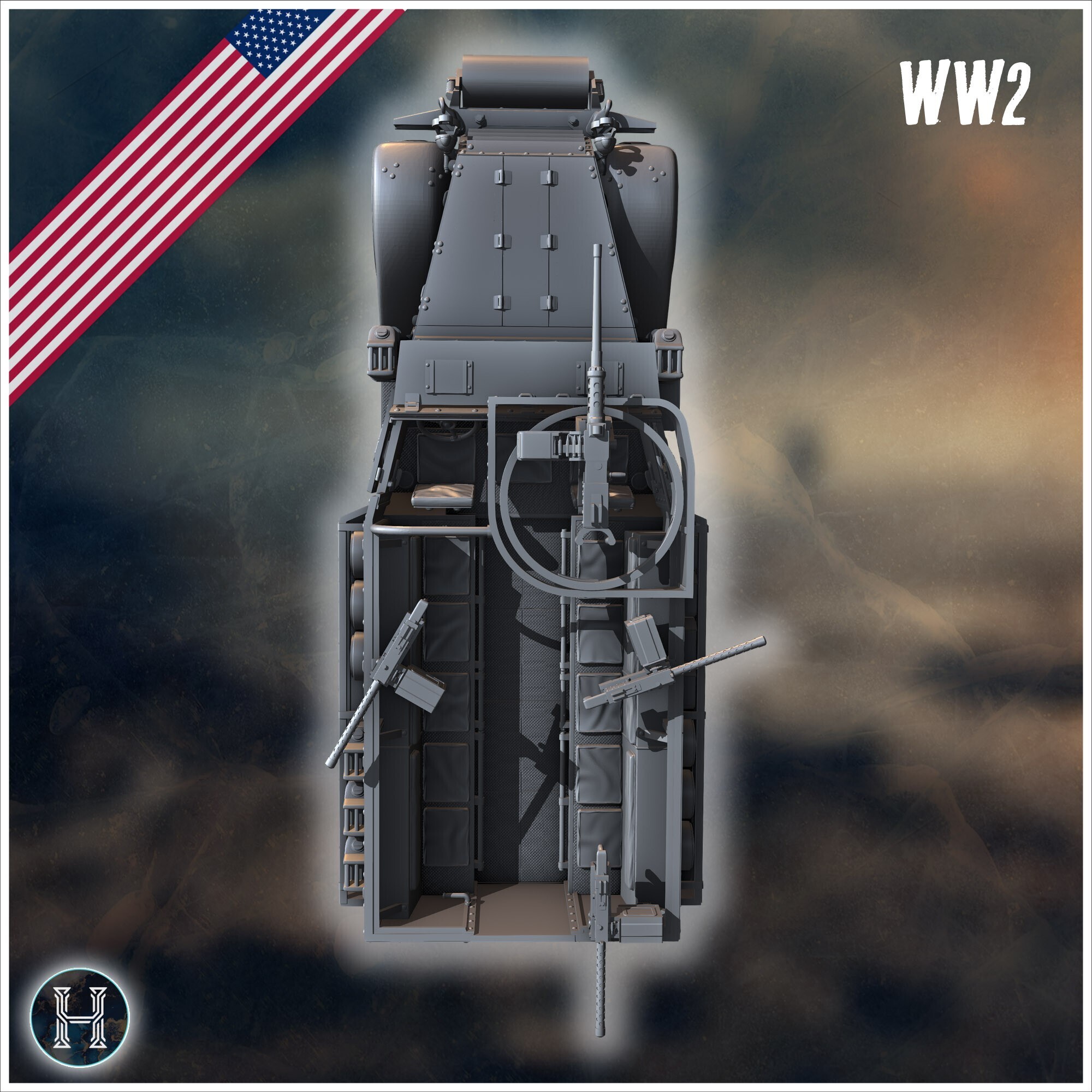 🇺🇸 M3A1 Half-track Armored Personnel Carrier - USA US Army Western ...