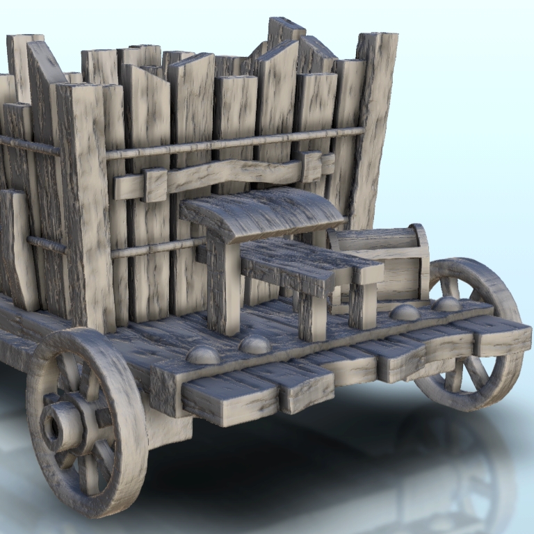 STL file Wooden cart on wheels with barrels 1 - Hobbit Dark Age ...