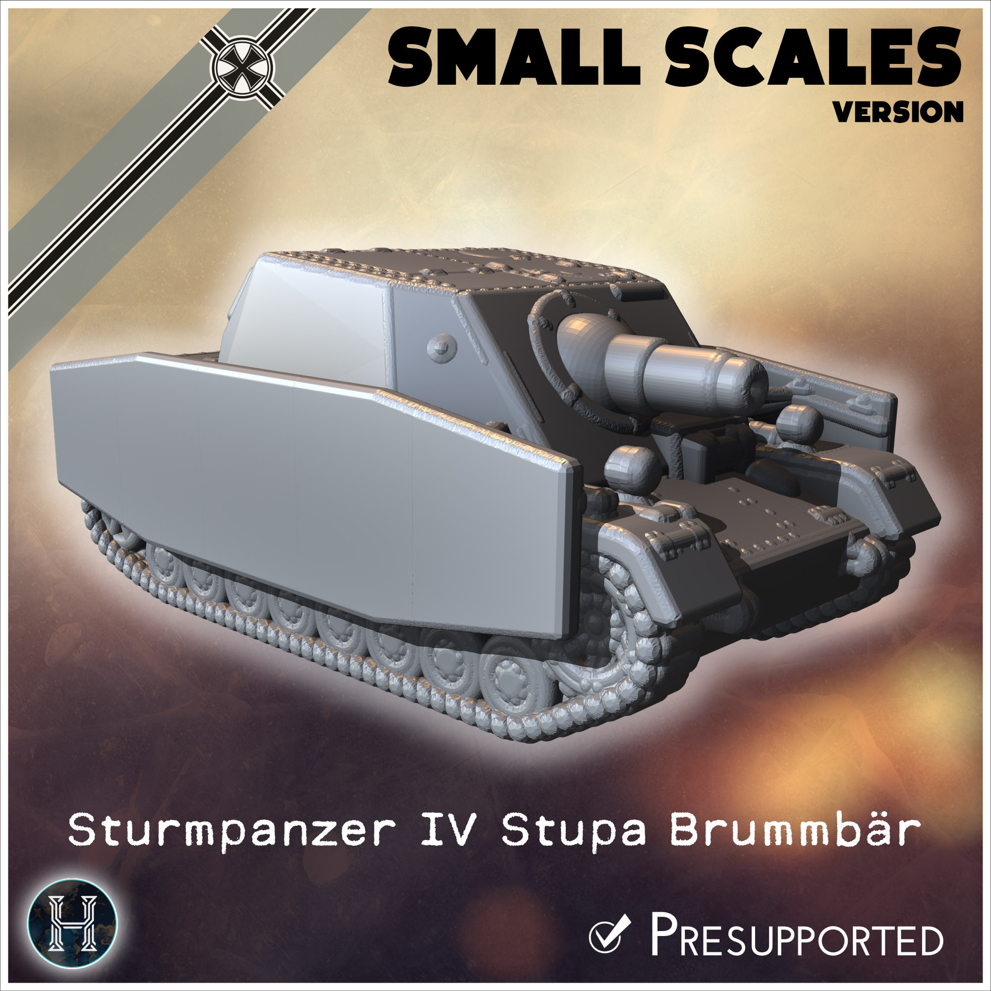 🔫 Sturmpanzer IV Stupa Brummbär cañón de apoyo de infantería (versión a ...