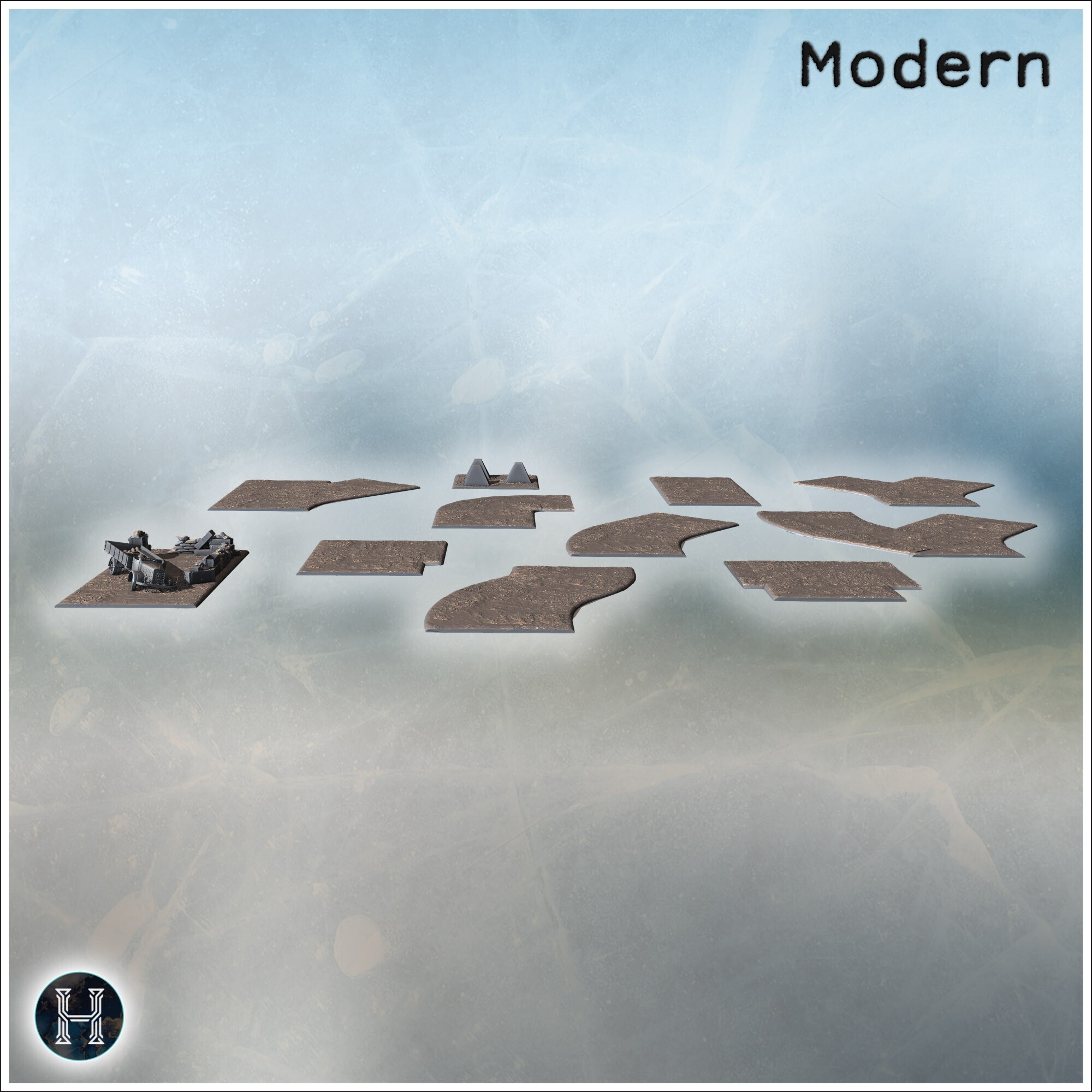 🗺️ Collection of modular cobblestone street tiles including curves ...