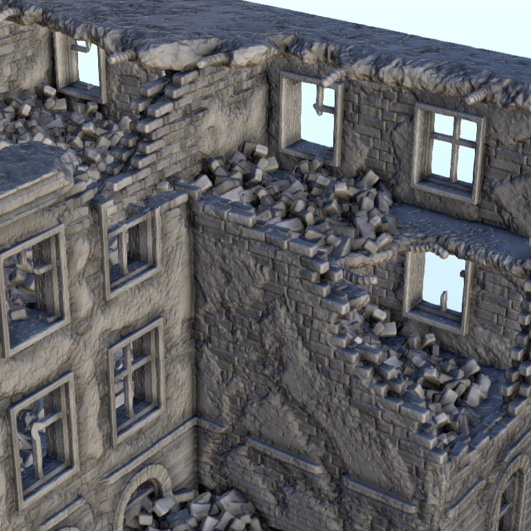 STL file Large urban building in ruins 22 - Flames of war Bolt Action ...