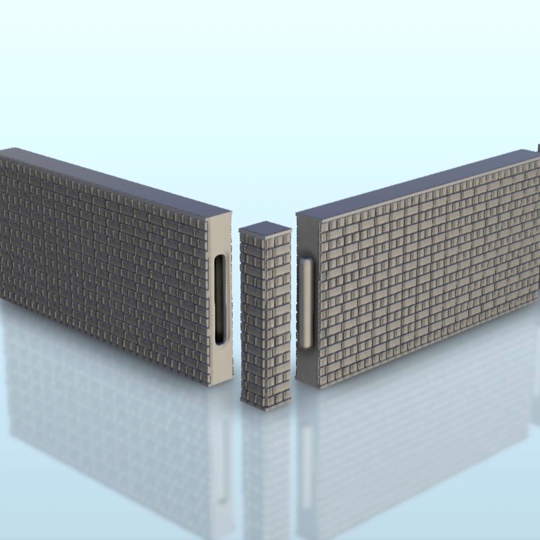 🧱 Brick wall modular system - Bolt Action Flames of War scenery terrain ...