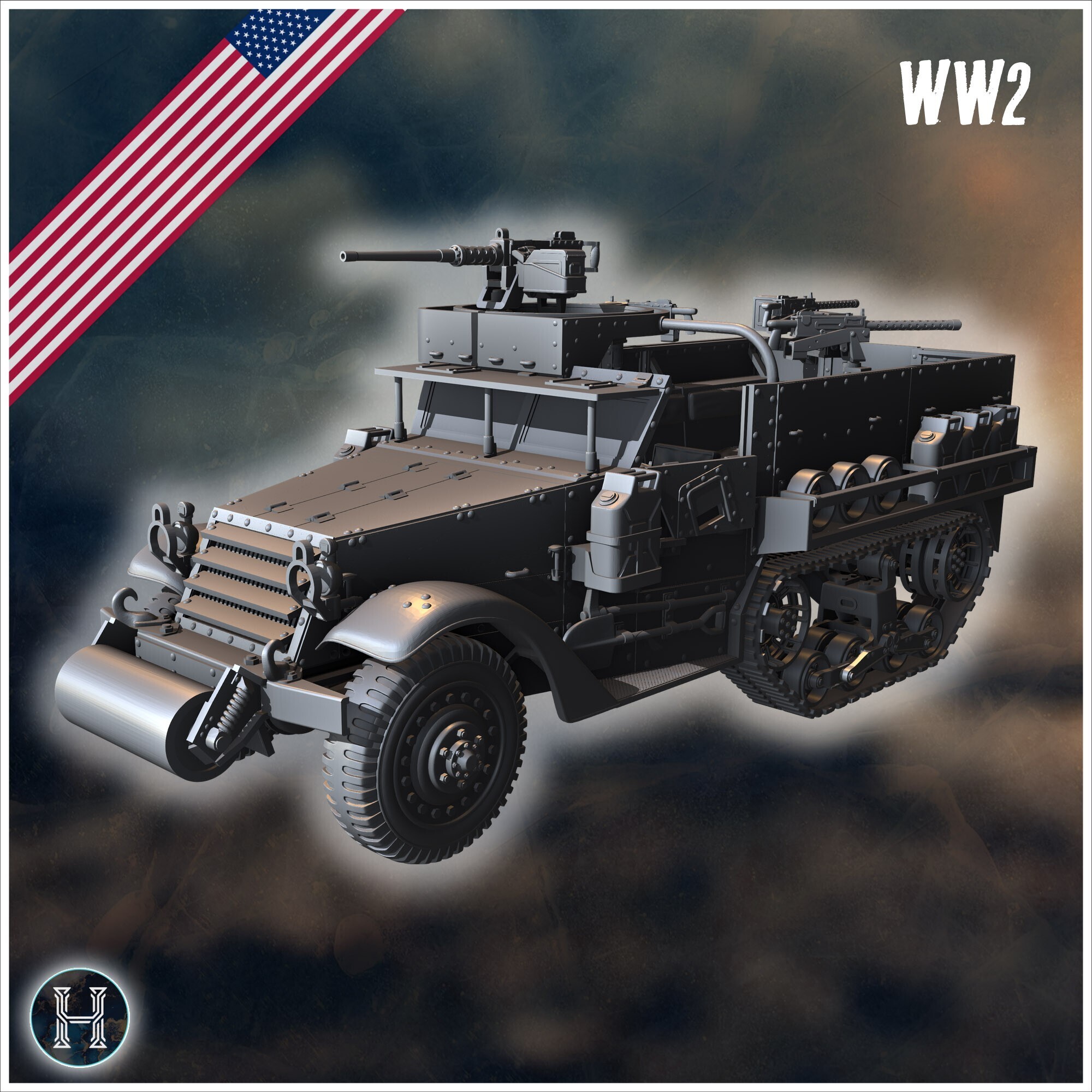 🇺🇸 M3A1 Half-track Armored Personnel Carrier - USA US Army Western ...