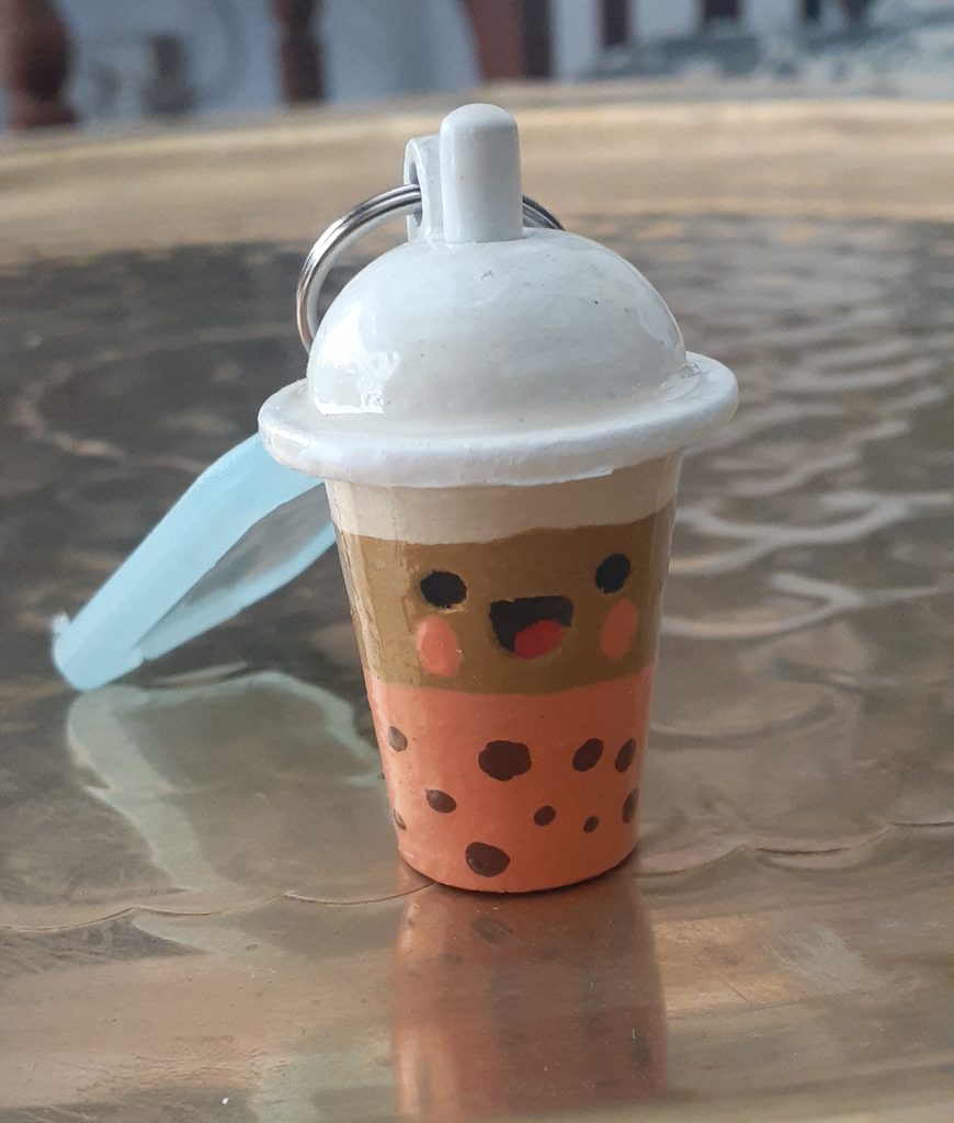 🫖 Cute Bubble Tea Key Chain・Free STL File for ・Cults