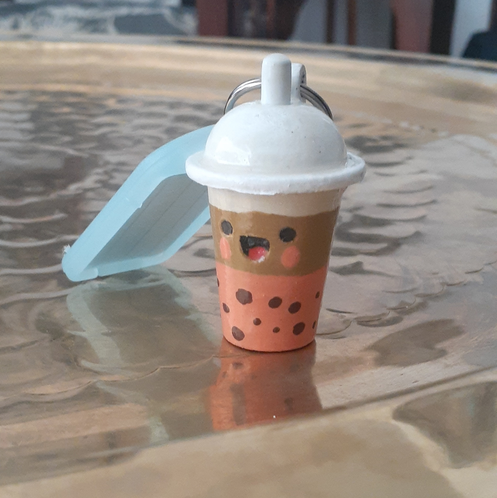 🫖 Cute Bubble Tea Key Chain・Free STL File for ・Cults