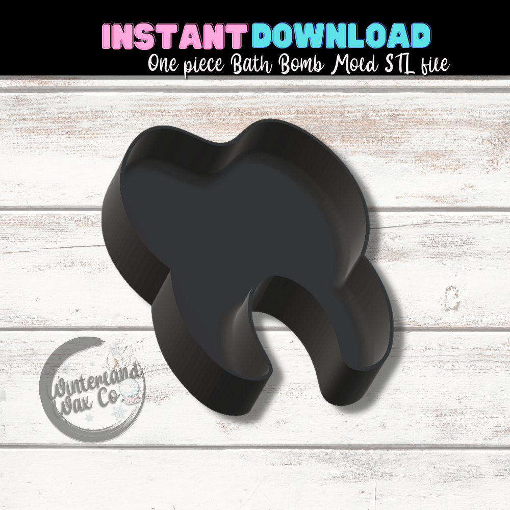 3D file Tooth one piece bath bomb mold 🦷 ・3D printable model to ...