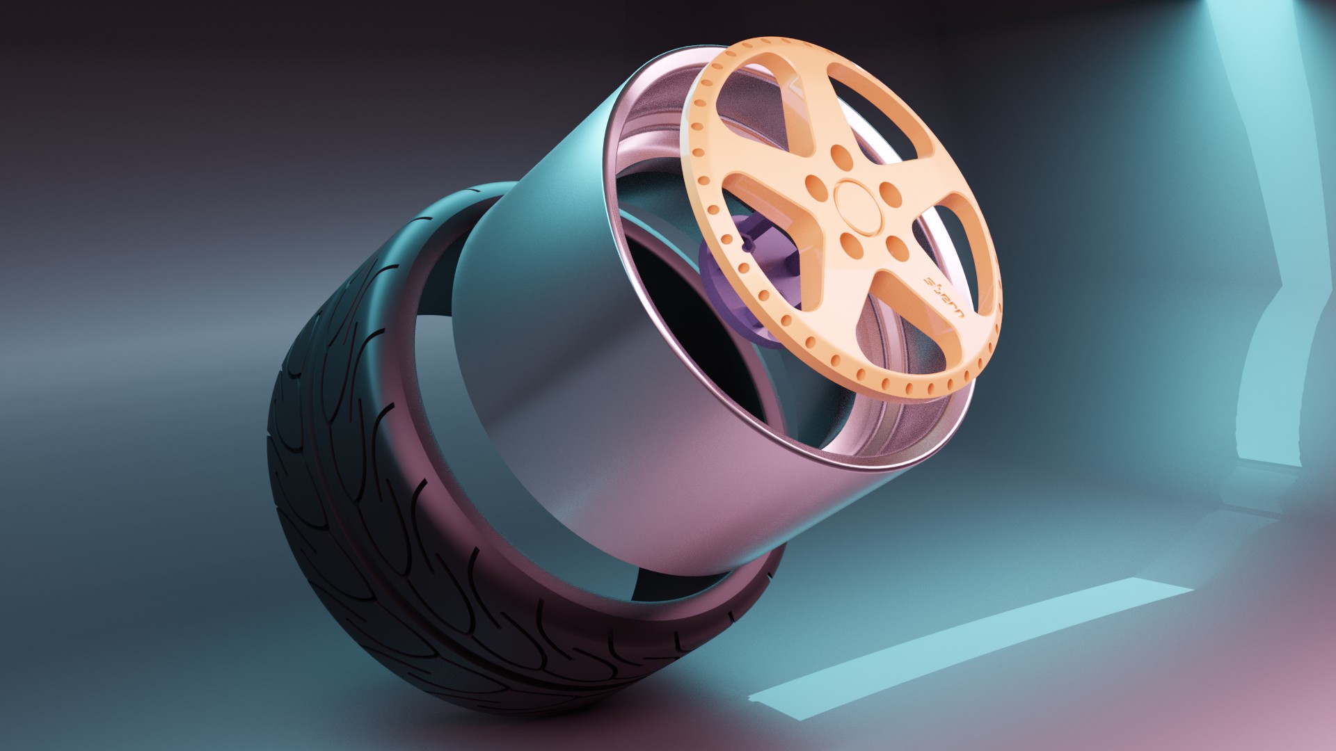 🚗 Stern Face 2 19"inch rims in 1\24 scale・Free STL File for ・Cults