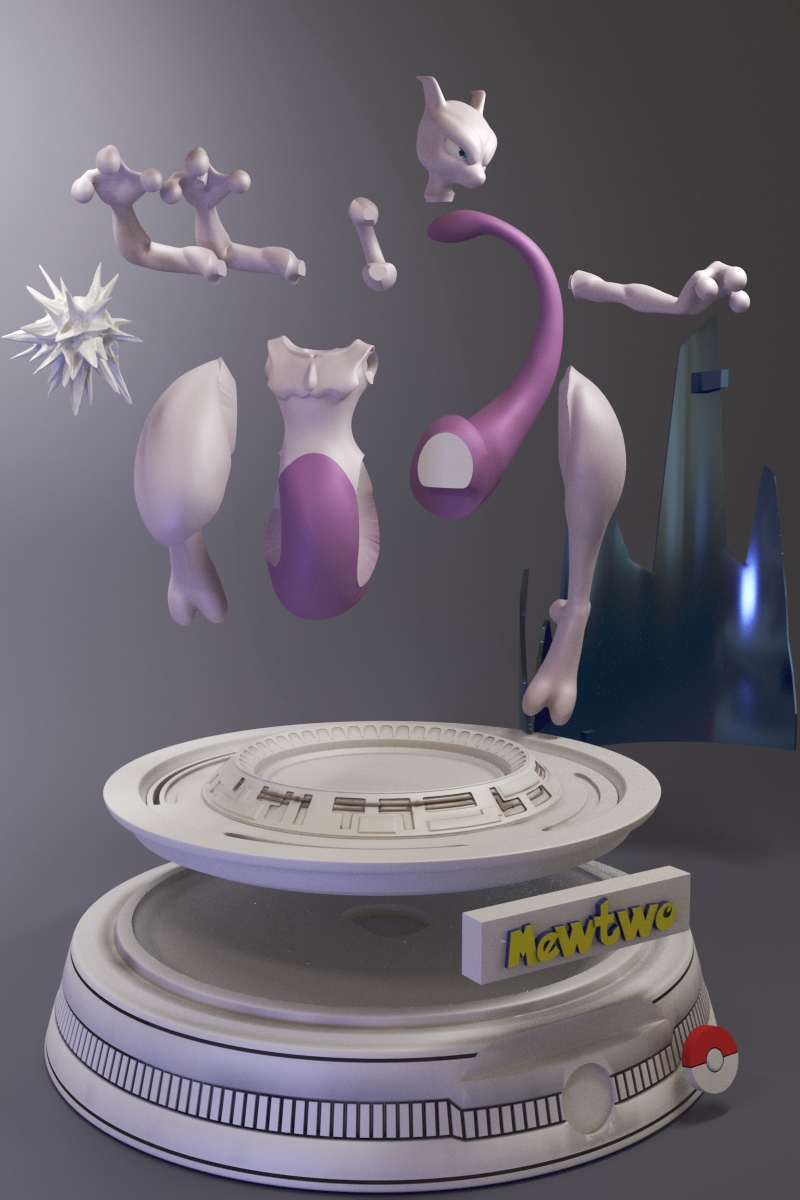 OBJ file Pokémon Mewtwo 🐉 ・3D print object to download・Cults