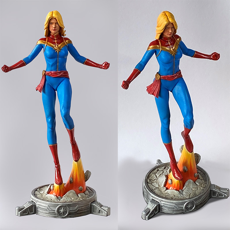 👽 Captain Marvel 6th Scale Figurine/statue (FDM friendly)・Free 3D File ...