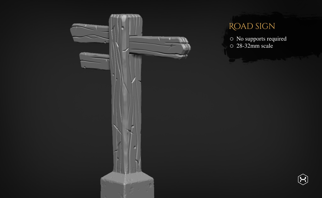 🏹 Road sign・Free STL File for ・Cults