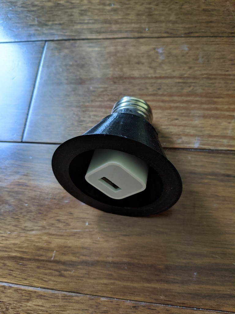Free STL file Usb Charger Bulb Socket with bracket for Arlo light or ...