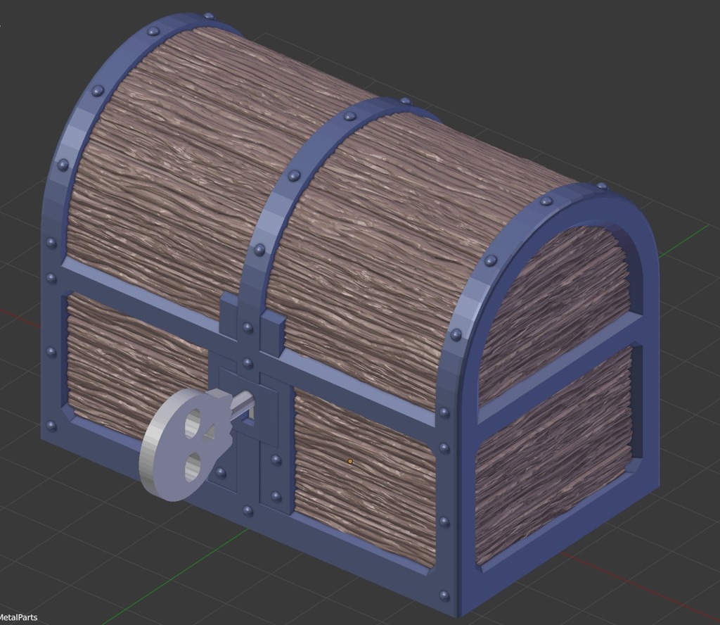 🔒 Hinged Chest with Working Lock, Dual Extrusion・Free 3D File for ・Cults