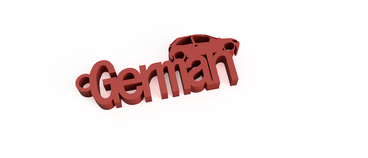 Free STL file German Key Ring with Auto 🔑 ・3D print model to download・Cults