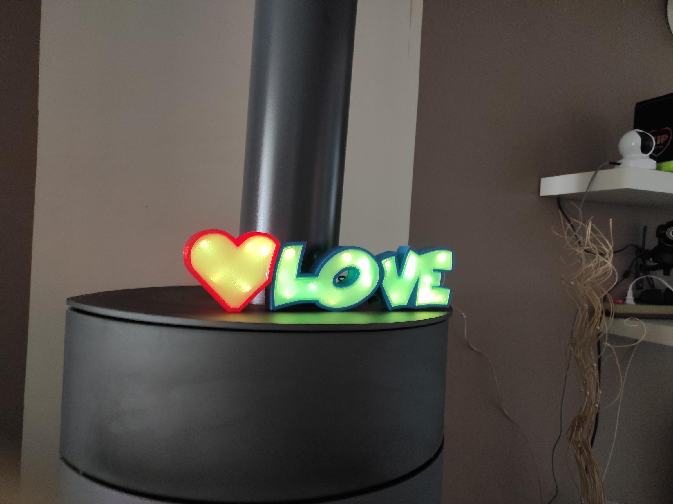 STL file sign, illuminated letters "LOVE Love Sign ️‍🔥 ・Model to ...