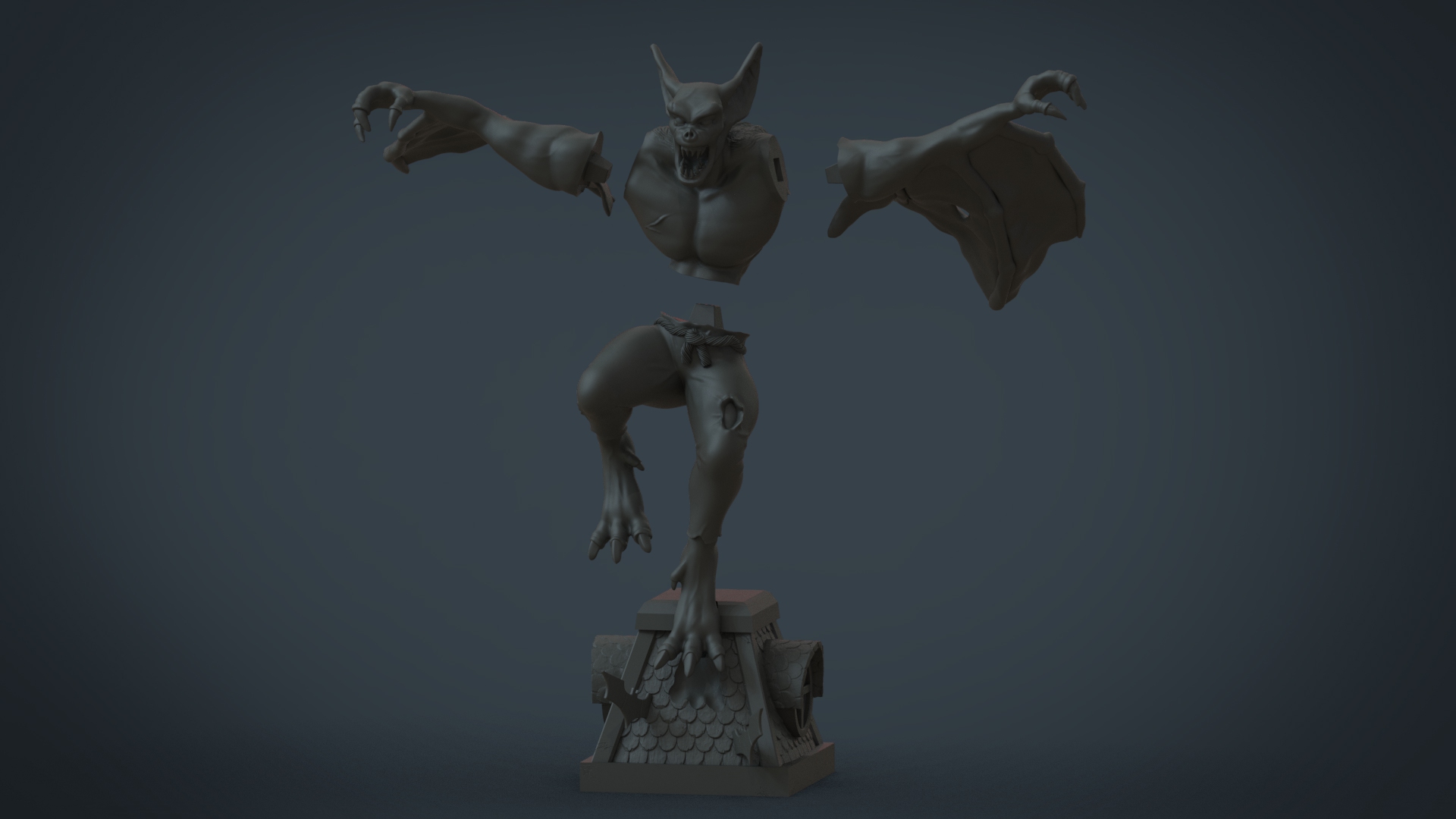 STL file Man-Bat fan art 🎨 ・3D printer design to download・Cults