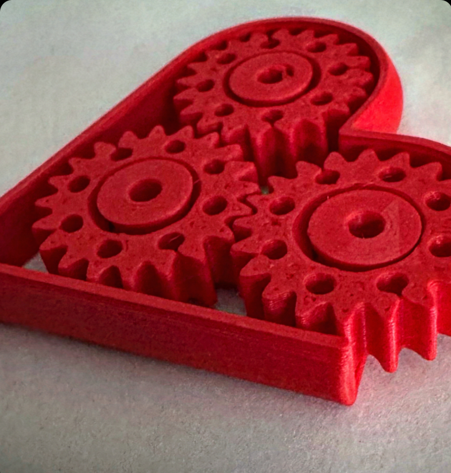 💜 Print-in-place Valentine's Geared Heart Keychain・Free 3D File for ・Cults