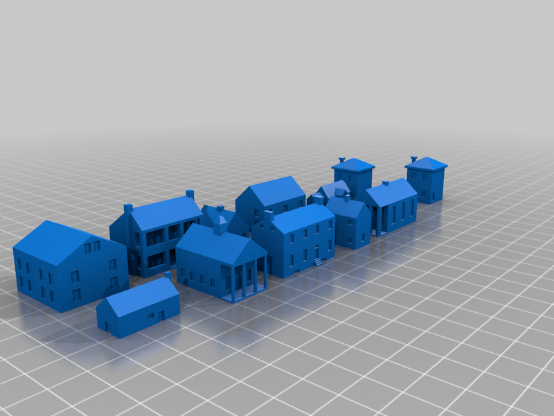 🏘️ American Civil War Buildings 1/600・Free 3D File for ・Cults