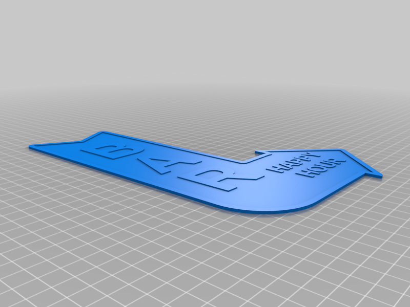 Free STL file Bar - Happy Hour - Sign 🥳・3D print design to download・Cults