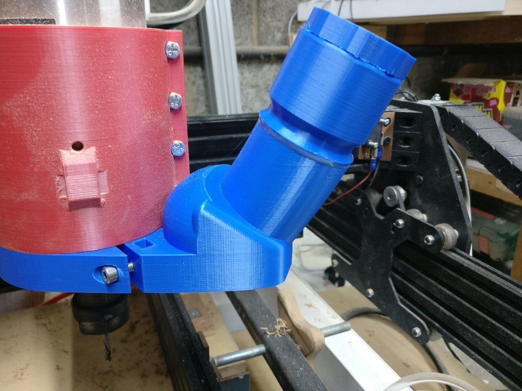 Free STL file CNC 2 part dust shoe for 80mm spindle 🌬️ ・3D printing ...