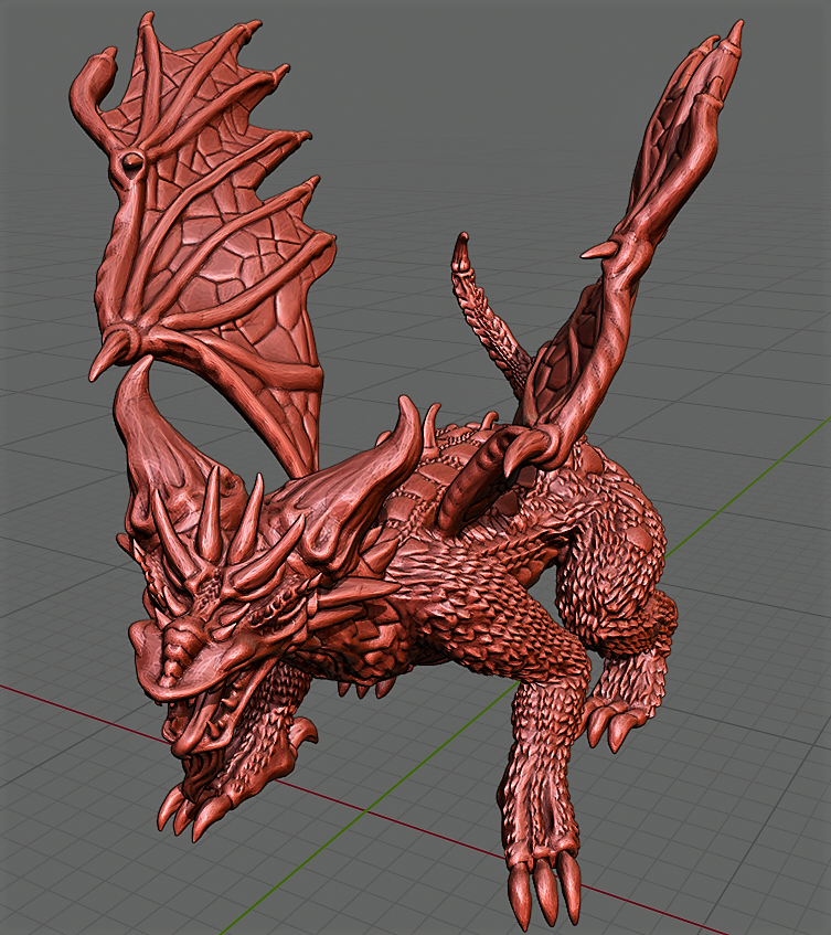 🐉 Dragon - Young Red Dragon・Free STL File for ・Cults