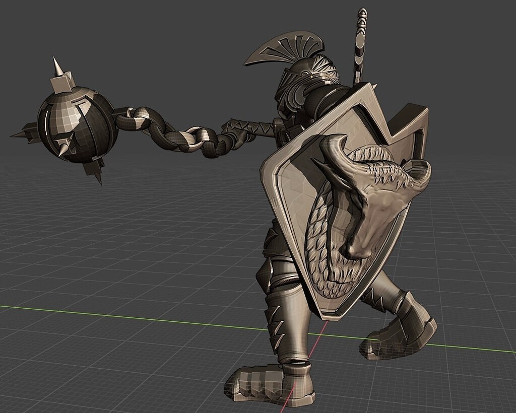Free STL file Knight - with Flail 🎲 ・Template to download and 3D print ...