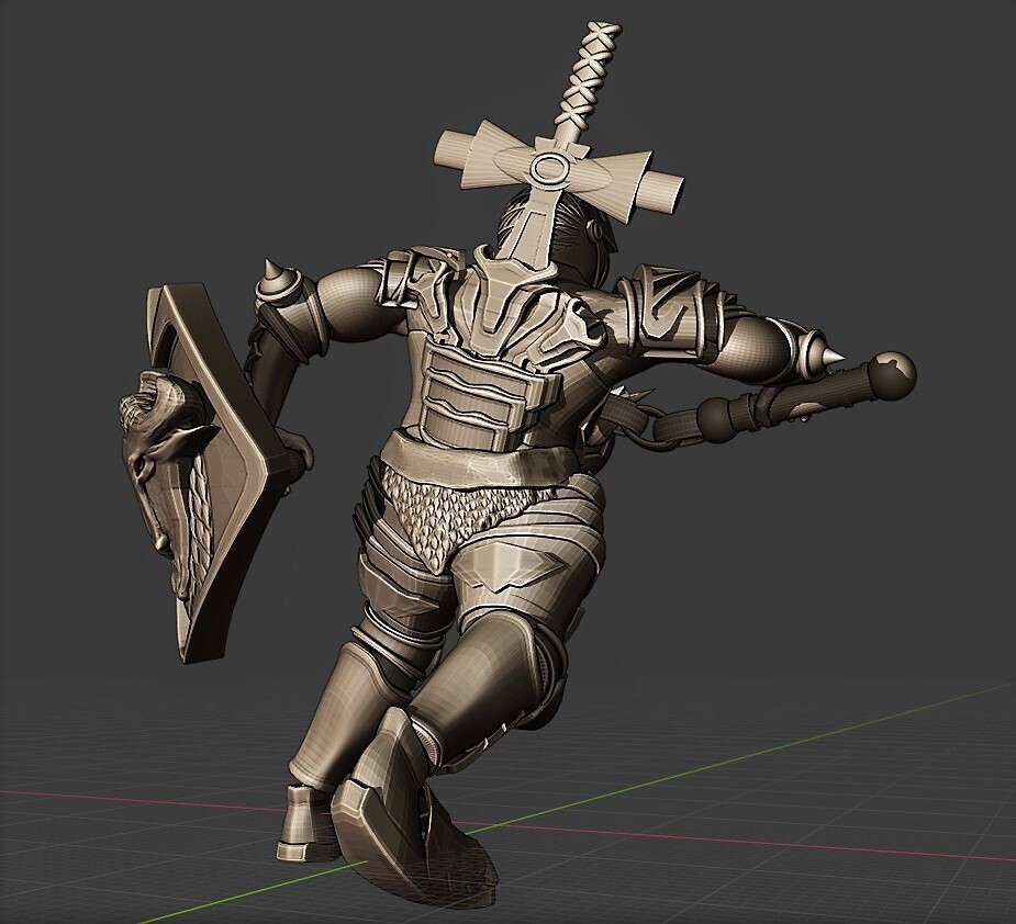 Free STL file Knight - with Flail 🎲 ・Template to download and 3D print ...