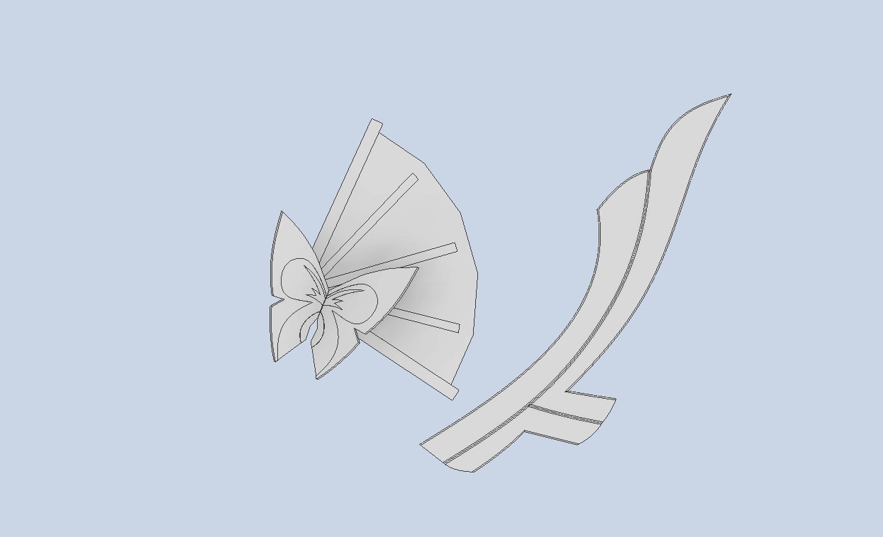 💇 Genshin Impact - Raiden Shogun Hair Accessories・ STL File for ・Cults