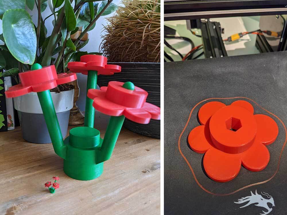 3D printed Large brick flower・Cults