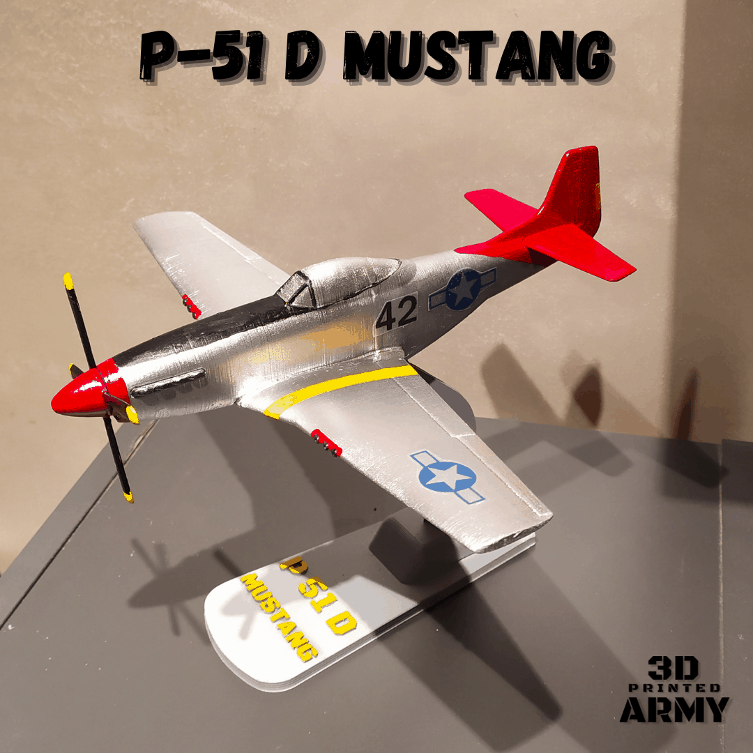 🐎 North American P-51 D MUSTANG・ STL File for ・Cults