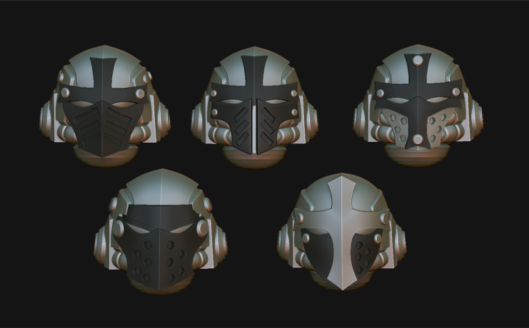 ⚔ Marines helmets model set type "Black templar"・ STL File for ・Cults
