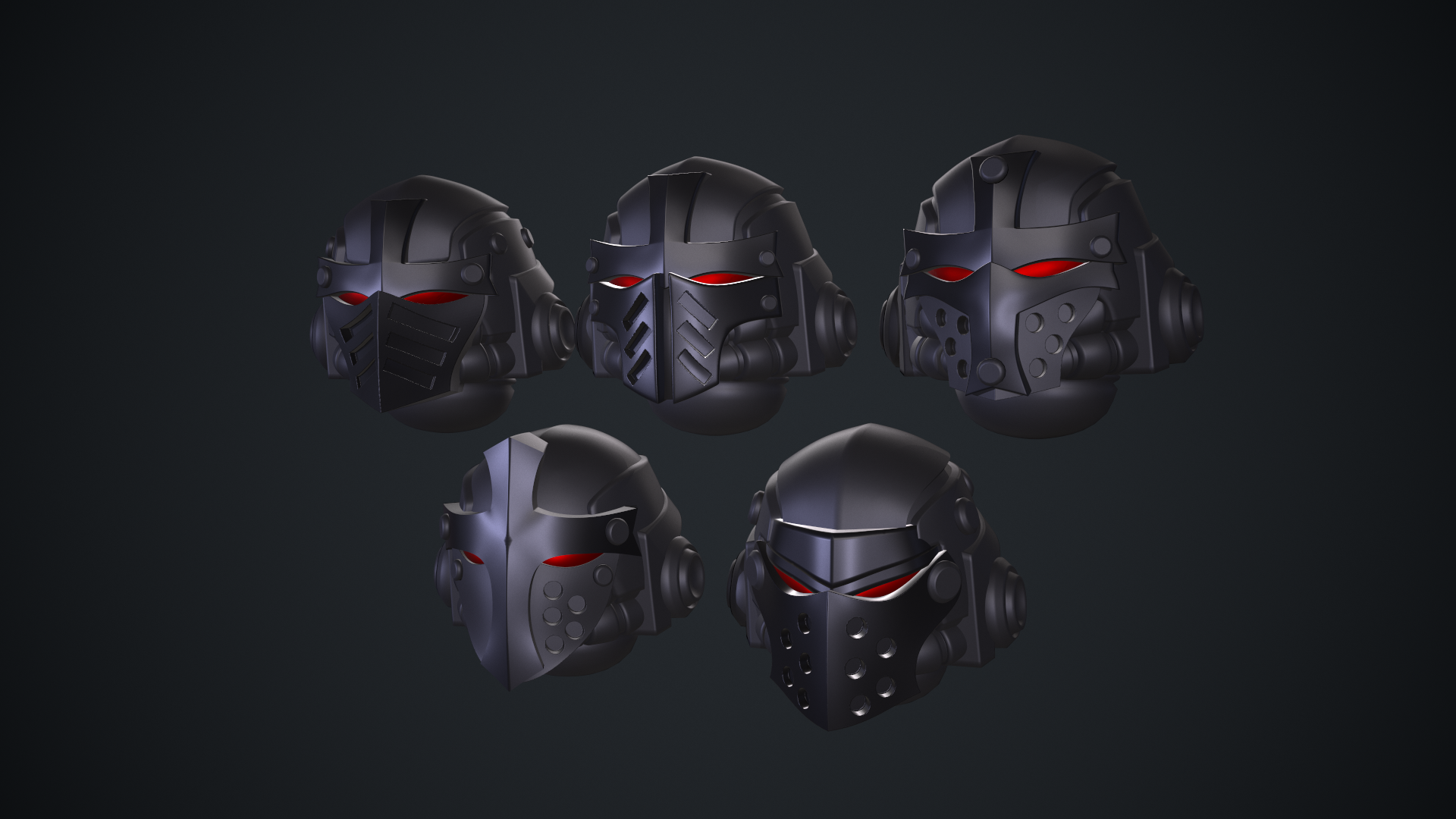 ⚔ Marines helmets model set type "Black templar"・ STL File for ・Cults