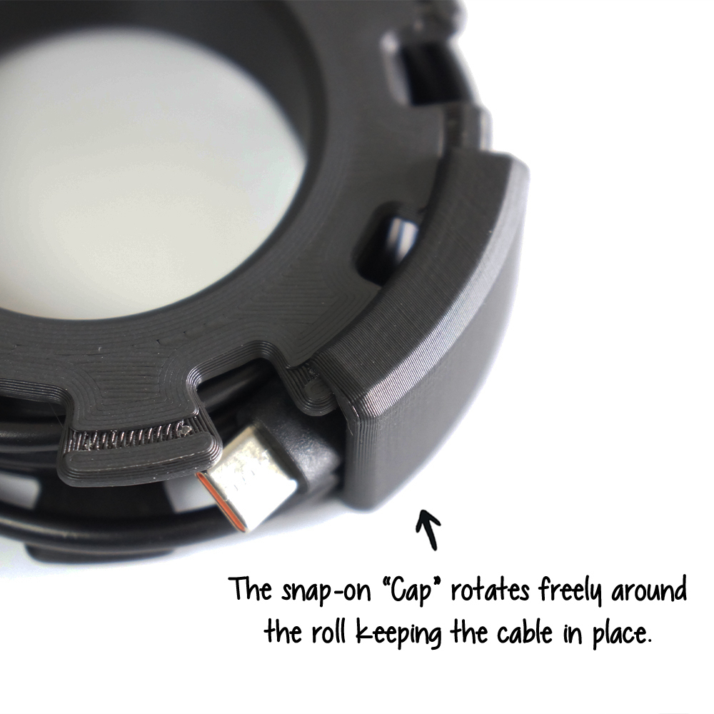 🔌 Cable Organiser - Cable Roll・Free STL File for 3D printing・Cults