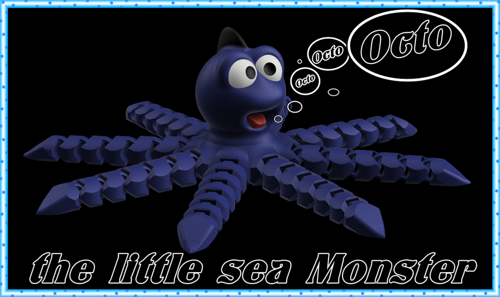 STL file Flexi print in place ! Octo the little Flexi sea monster! 👹 ...