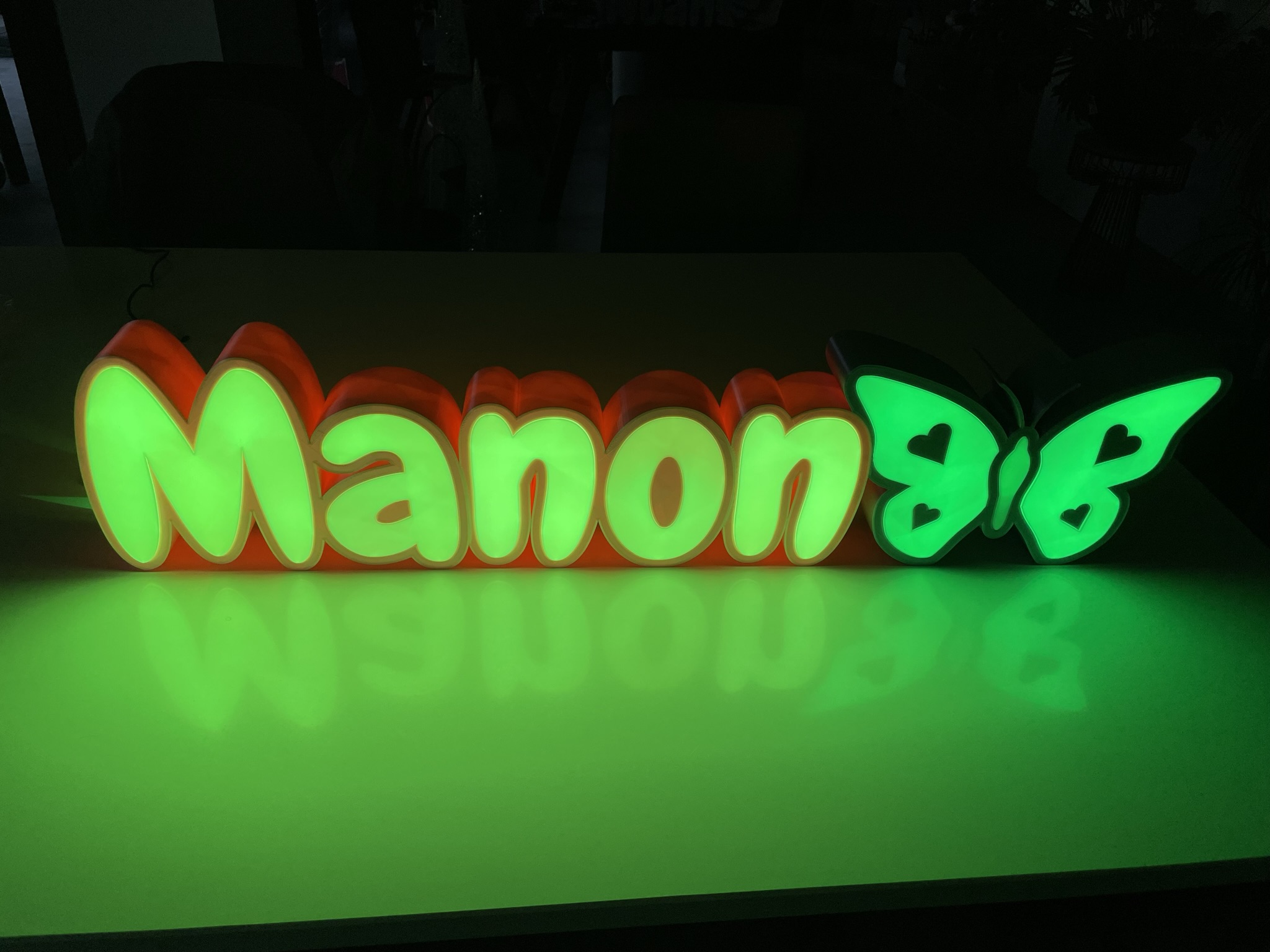 STL file Luminous name Manon with butterfly 🦋 ・3D print object to ...