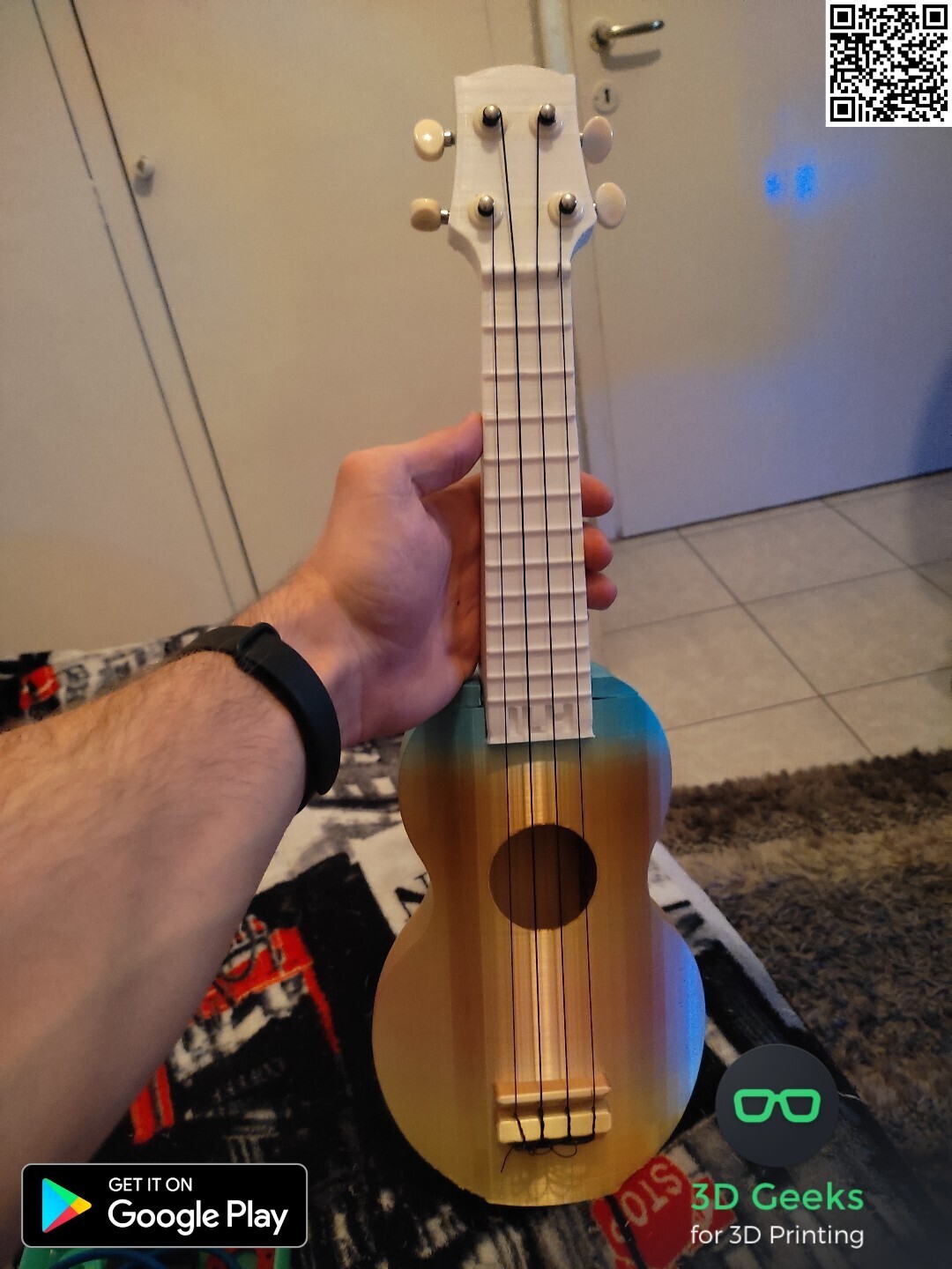 3D print Playable Ukulele - Printable w/ no Supports・Cults