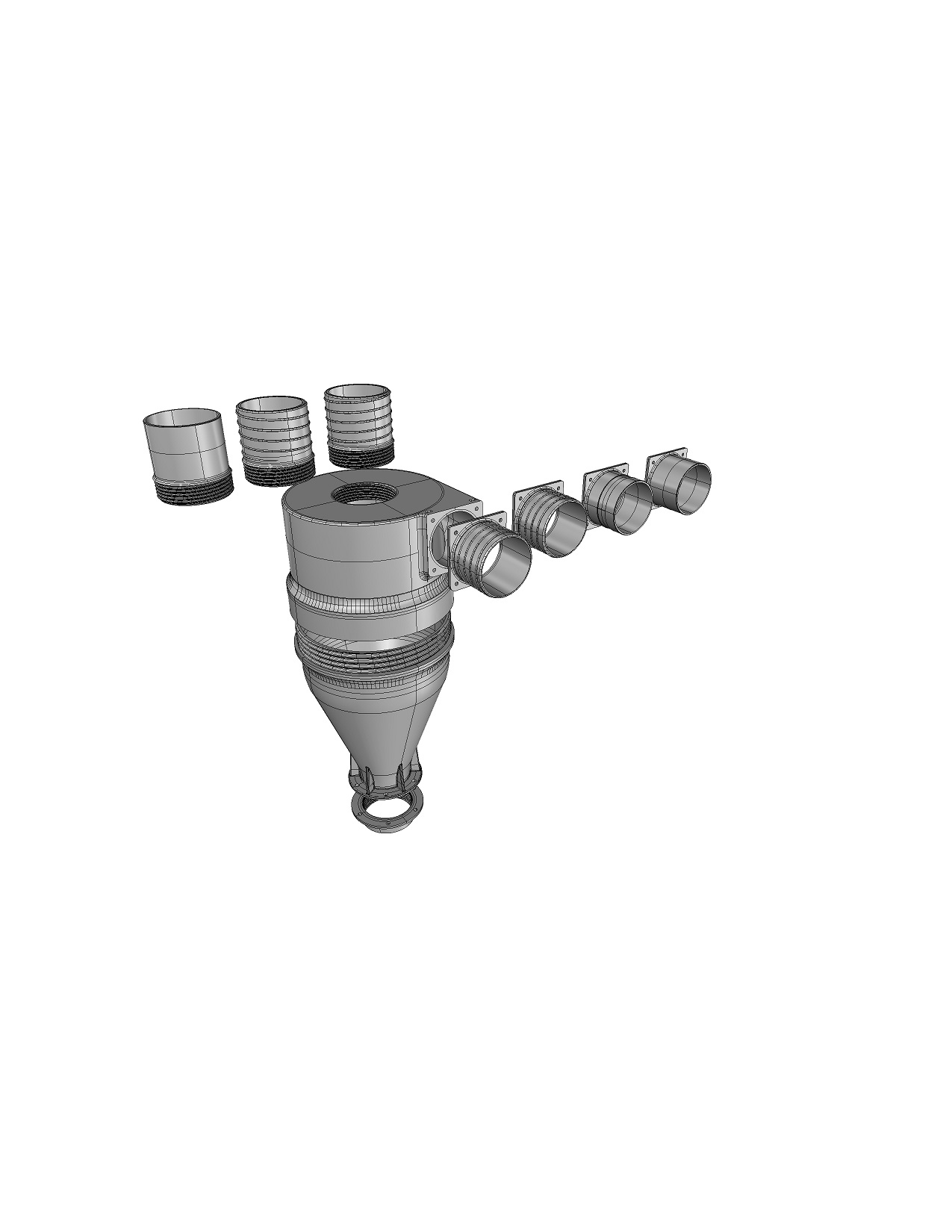 STL file CYCLONE SEPARATOR - 4 INCH - VERS 2021 🌀 ・3D print object to ...