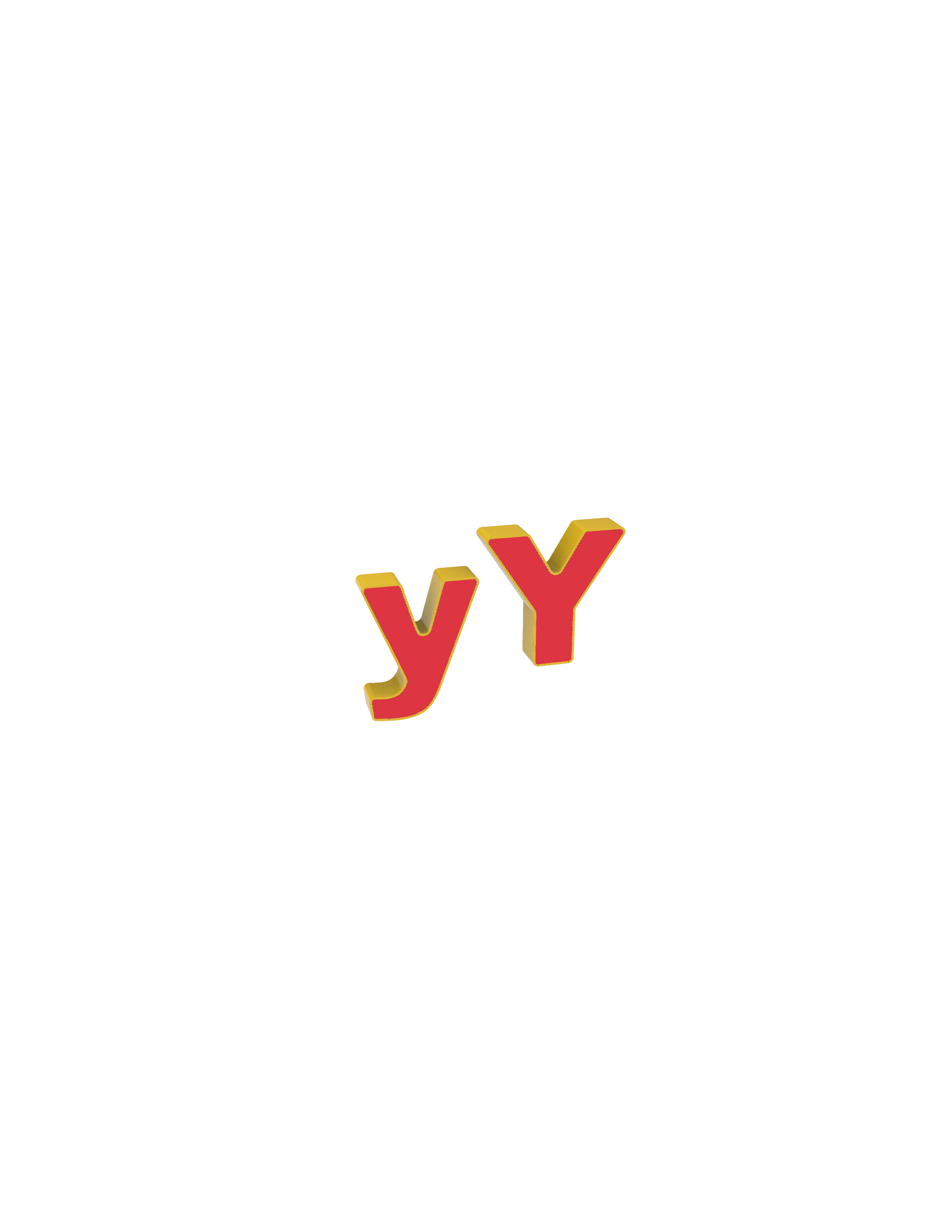 STL file 3D print - LETTERS - "y" and "Y" - 250mm 🏫 (DXF)・3D printer ...